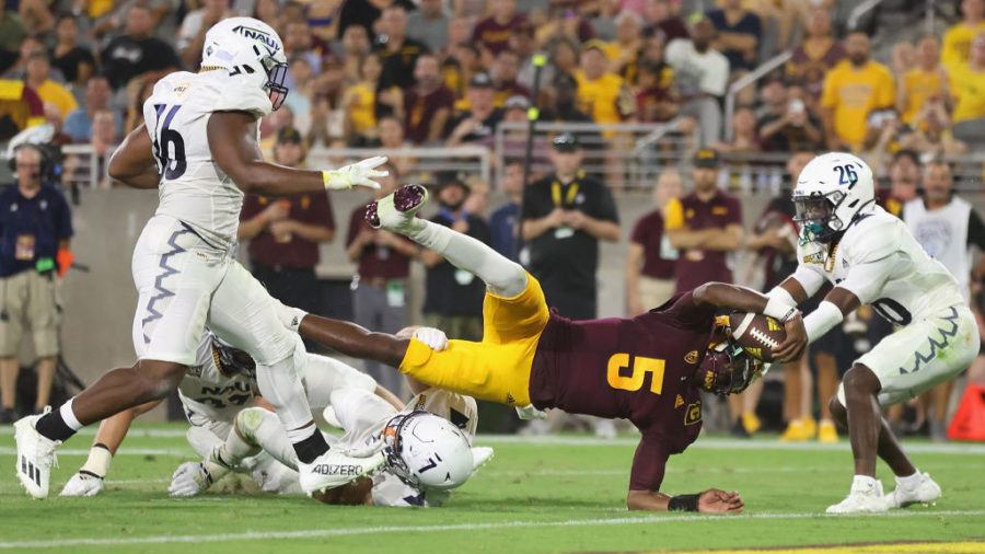 ASU QB Emory Jones rushes for 2 touchdowns in victory over NAU