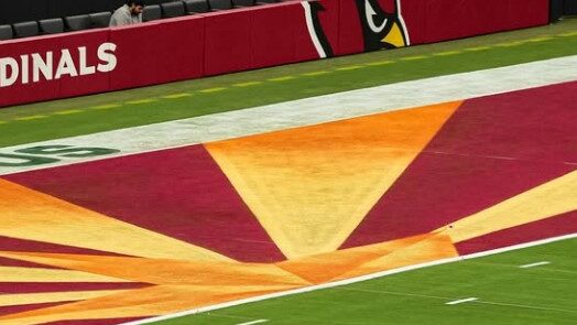 Cardinals paint Arizona flag in end zone for Rivalries game