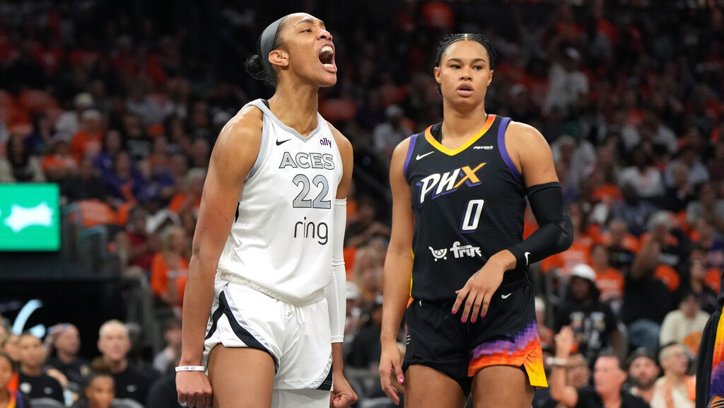 Aces beat Mercury to take 3-0 series lead in WNBA Finals
